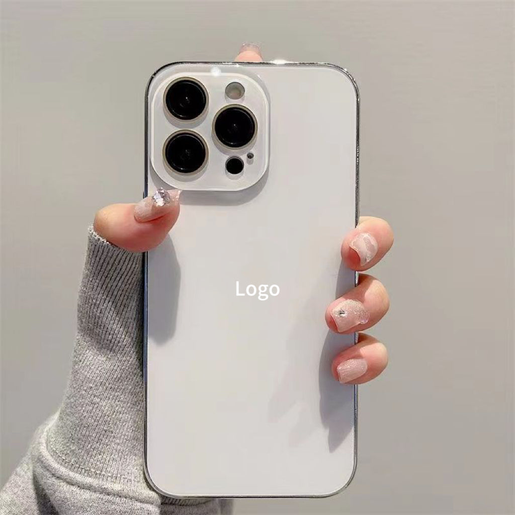 White Original Texture iPhone Case With Logo– AirPhoneCase