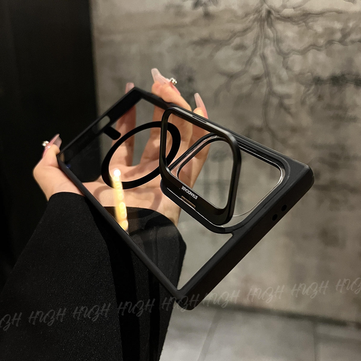 Black Transparent Hidden Holder MagSafe Case– AirPhoneCase